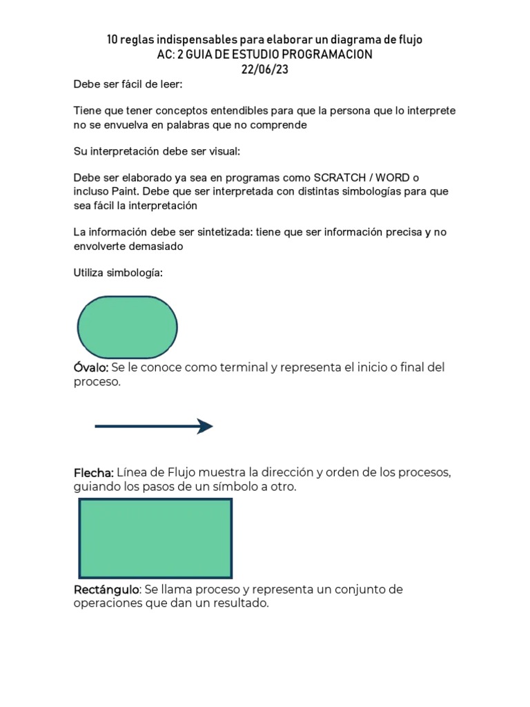 Ac 3 Guia Programacion Reglas para Construccion de Diagrama de Flujo | PDF