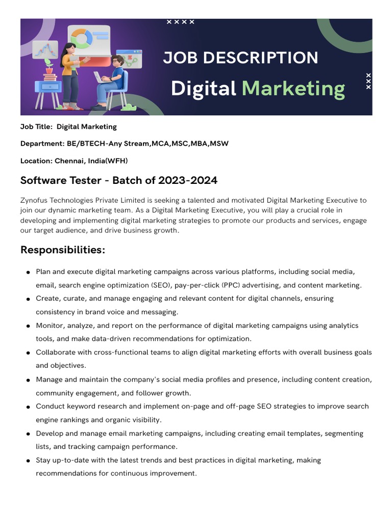 Digital Marketing Job Description | Download Free PDF | Digital ...