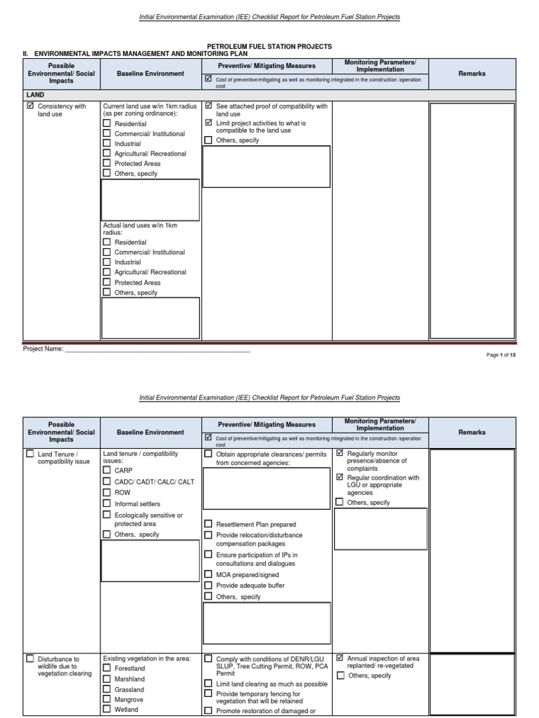 IEE Checklist Report | PDF | Waste Management | Waste