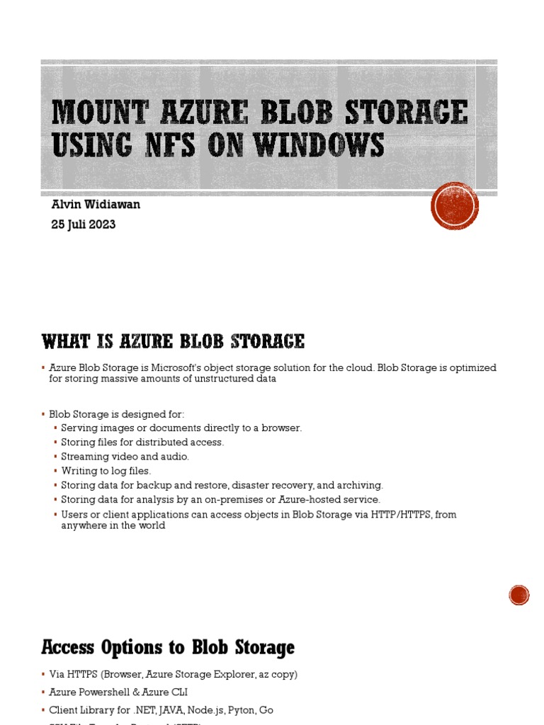 Mount Azure Blob Storage Using Nfs Windows Pdf Computer Network Computer File