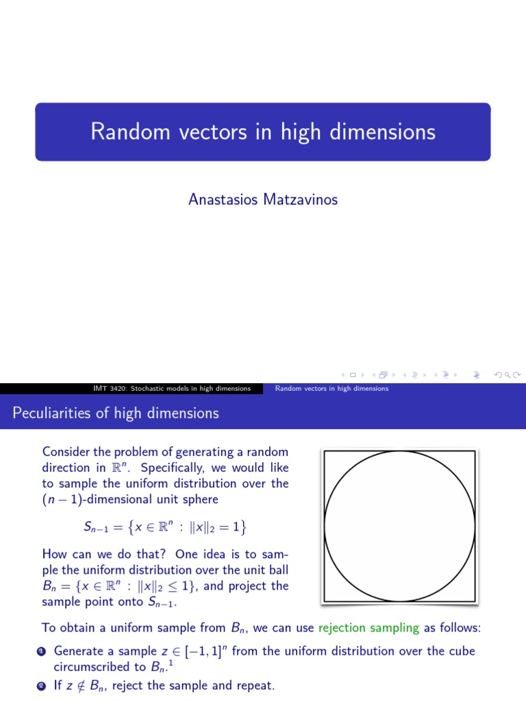 High Dimensional Vectors | PDF | Vector Space | Normal Distribution
