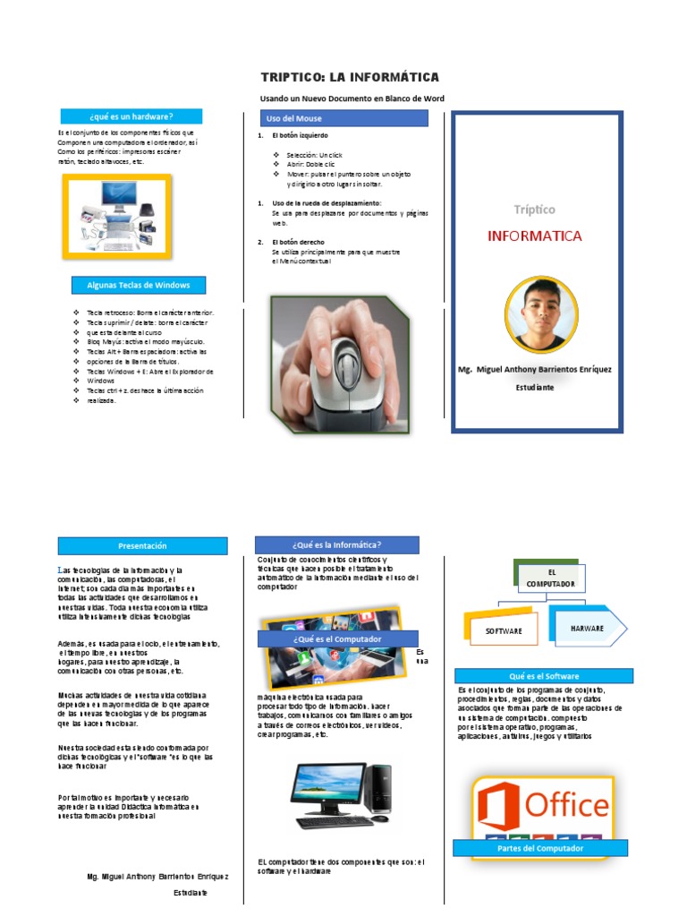 Tríptico de Informática | PDF | Informática | Hardware de la computadora
