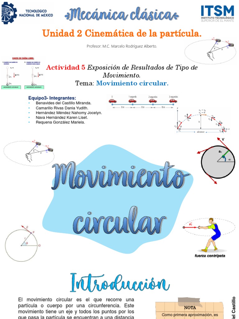 ACTIVIDAD 5_EXPOSICIÓN DE RESULTADOS DE TIPOS DE MOVIMIENTO_EQUIPO 3 | PDF | Física Aplicada e ...