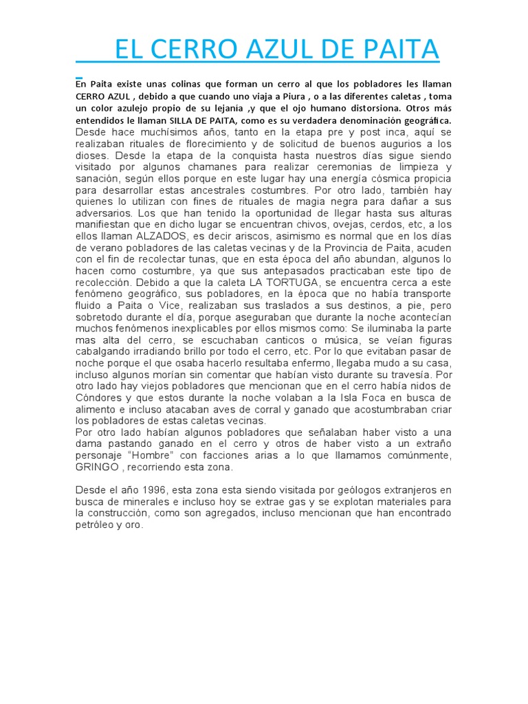 El Cerro Azul Fiorella | PDF