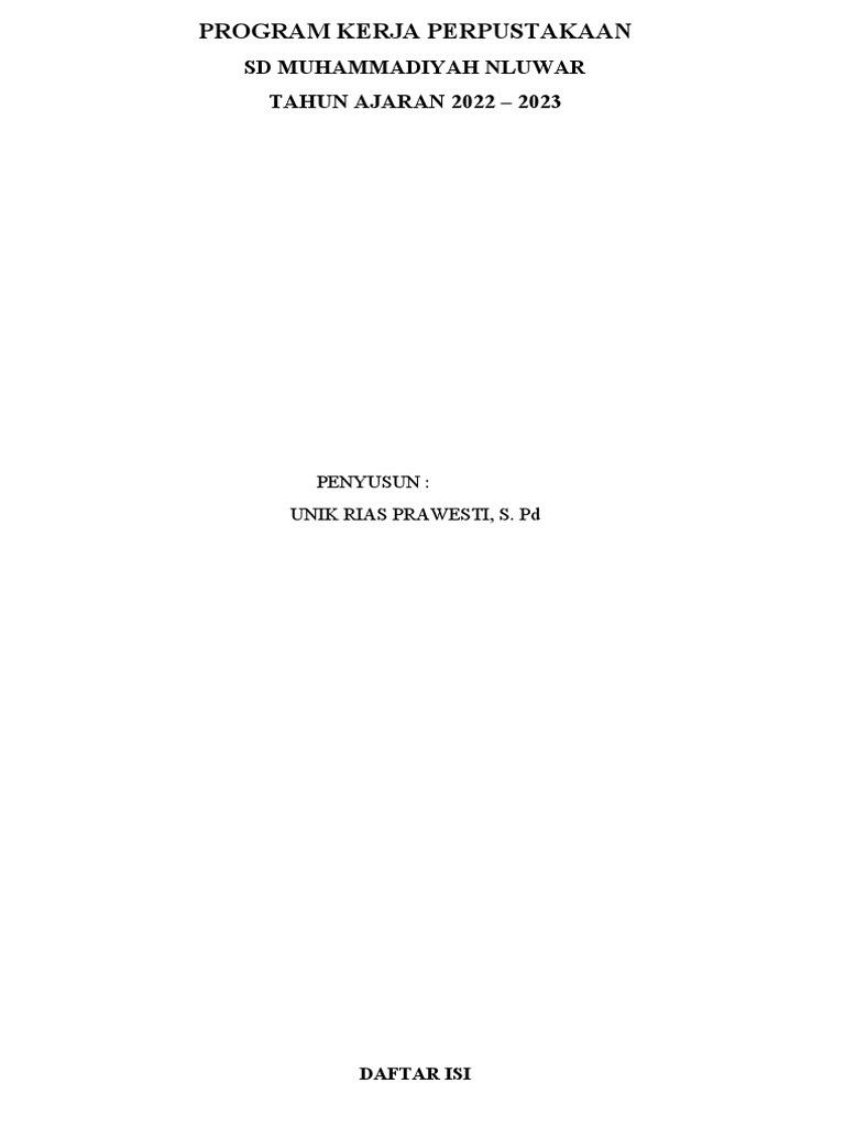 Program Kerja Perpustakaan | PDF