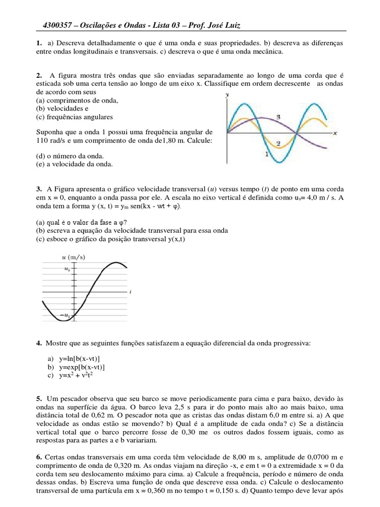 Lista 03 | PDF | Ondas | Som