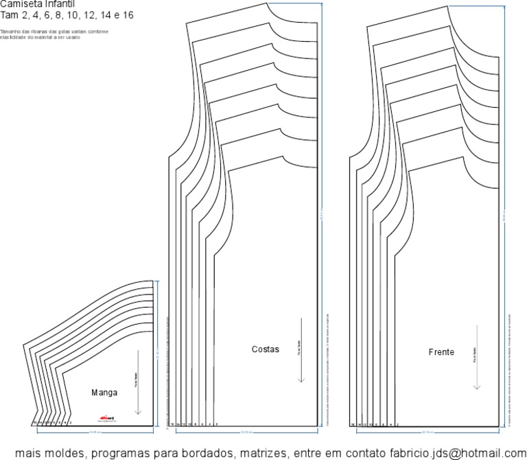 Moldes de Camisetas Infantis PDF | PDF