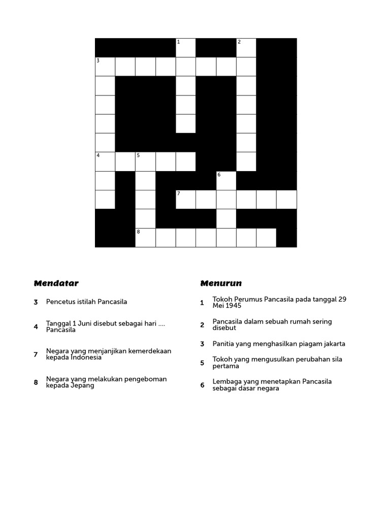 Teka Teki Silang Pancasila | PDF