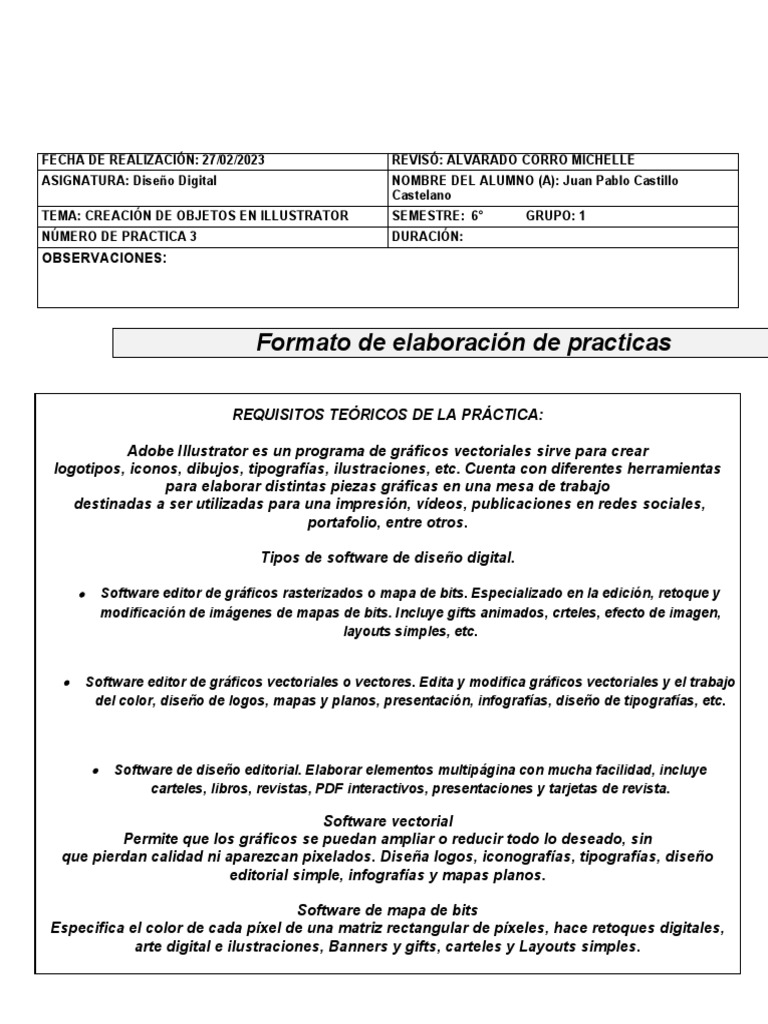 Formato de Practicas | Descargar gratis PDF | Gráficos | Diseño de comunicacion