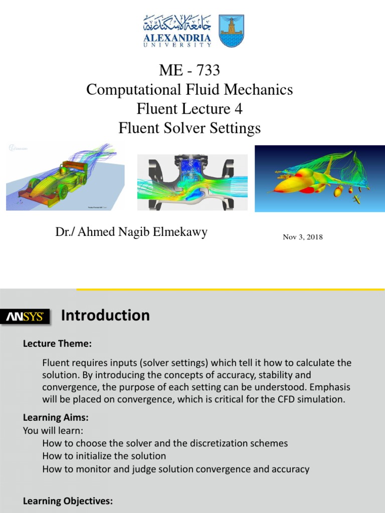 Fluent Lecture 4 Fluent Solver Settings | PDF | Continuum Mechanics | Applied Mathematics