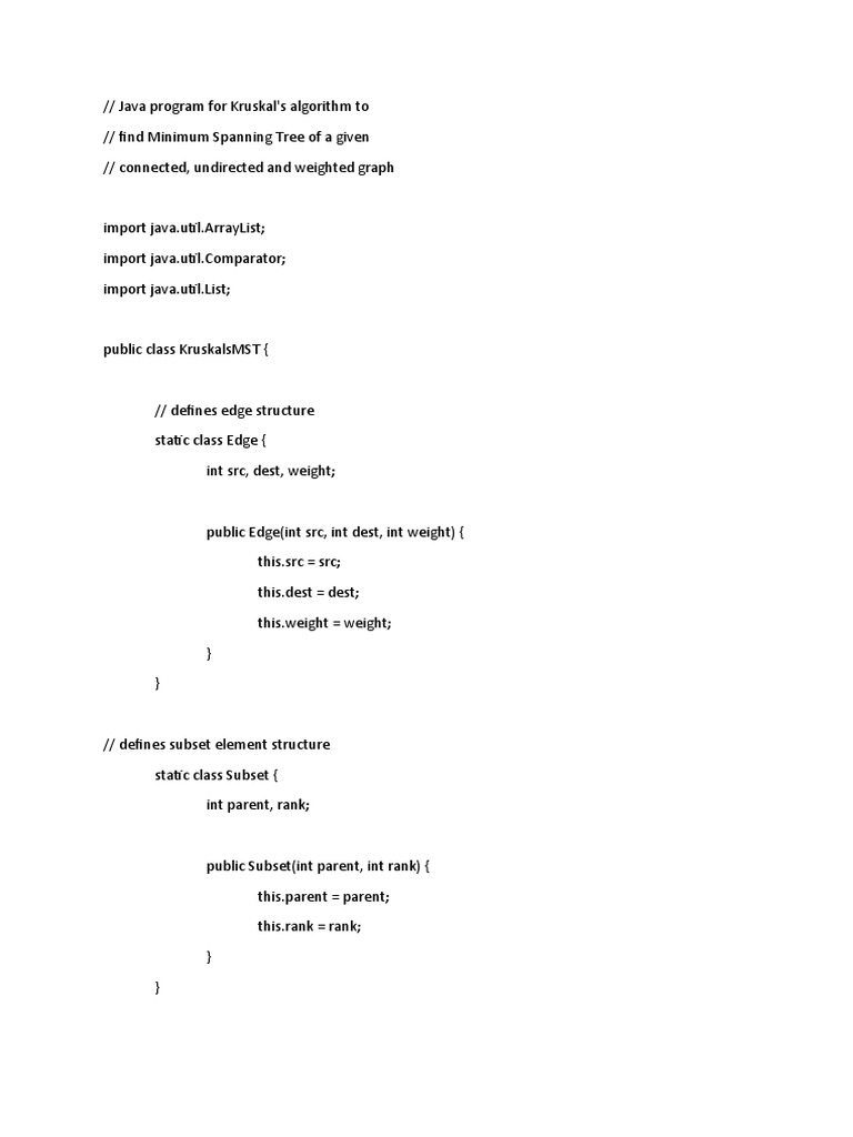 Kruskal | PDF | Discrete Mathematics | Algorithms Kruskal | PDF | Discrete Mathematics | Algorithms