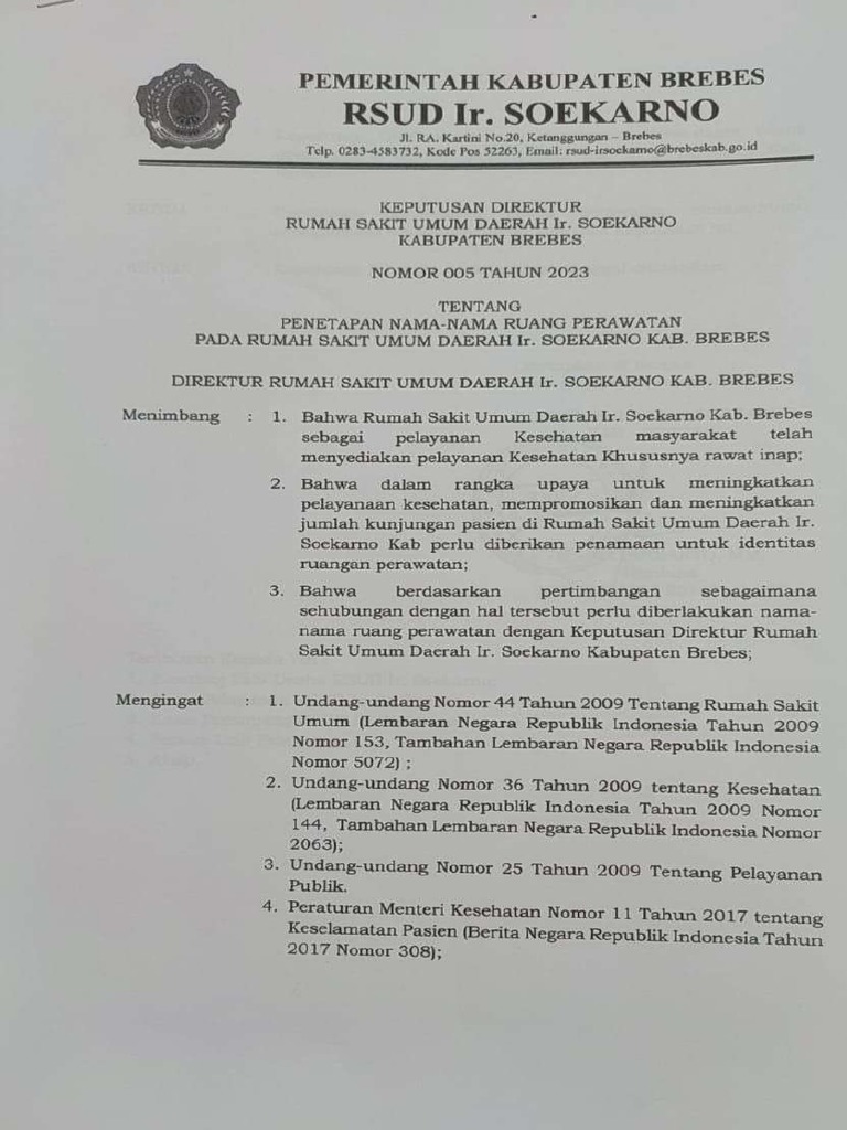 SK Penetapan Nama Ruang | PDF SK Penetapan Nama Ruang | PDF