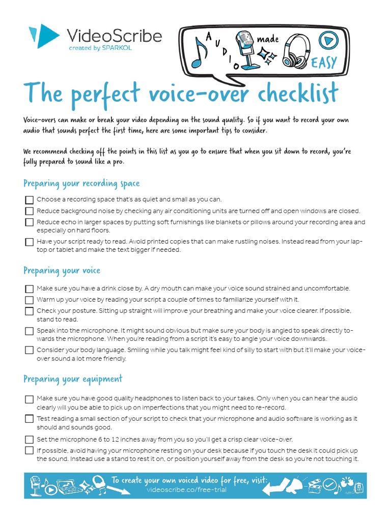 Your Perfect Voice-Over Checklist | PDF