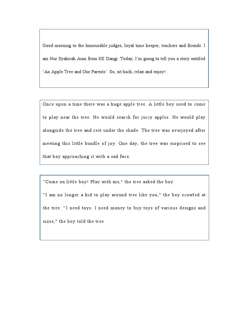 Text For Story Telling Card | PDF