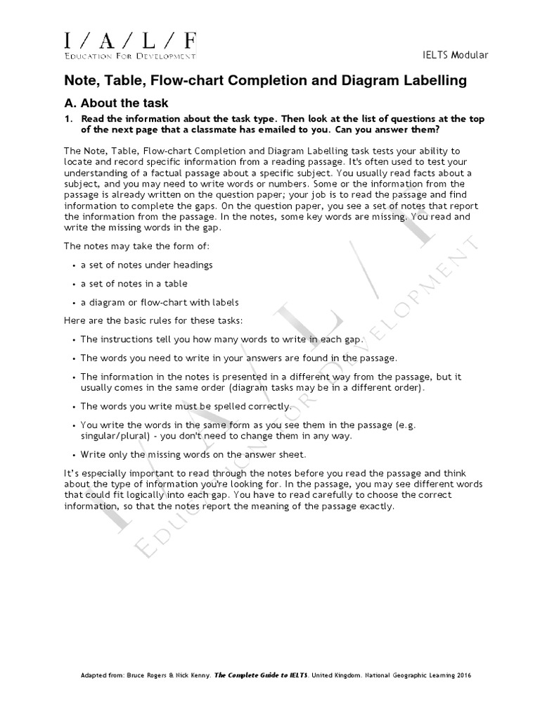 Table Completion and Labelling | PDF