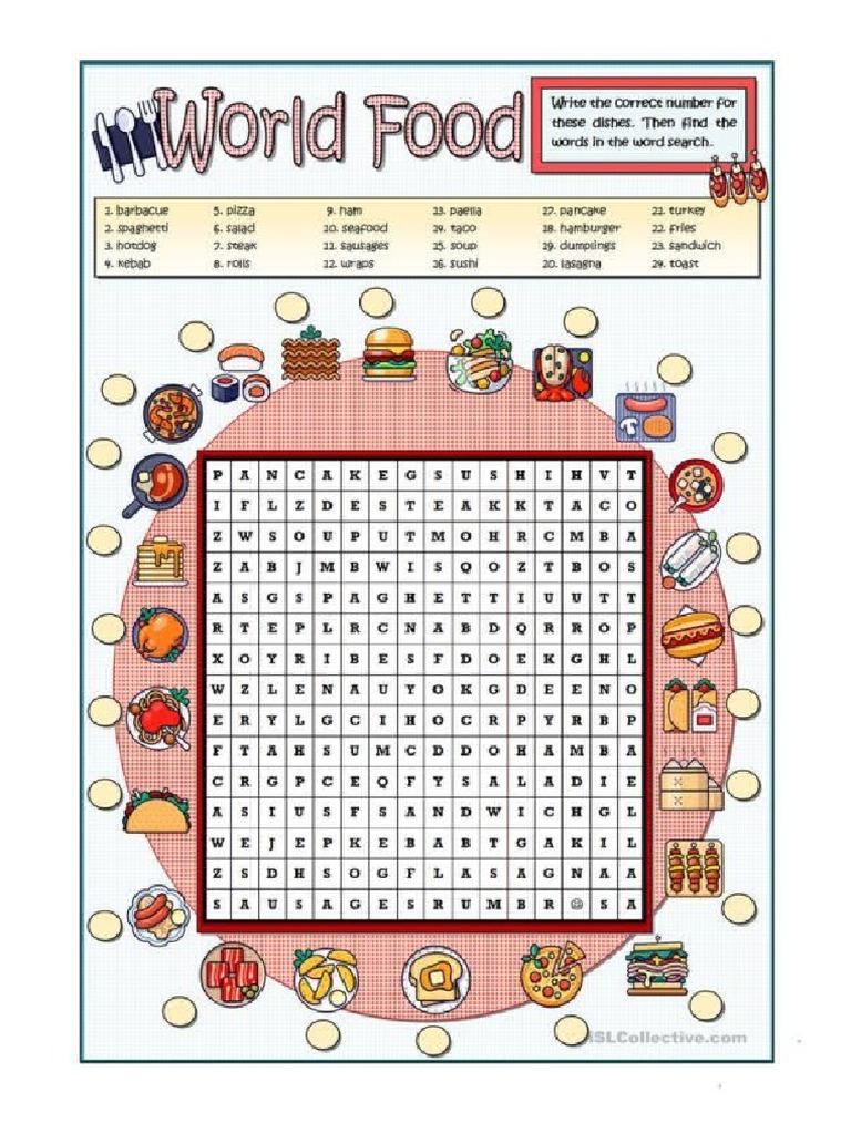 Wordsearch Food | PDF