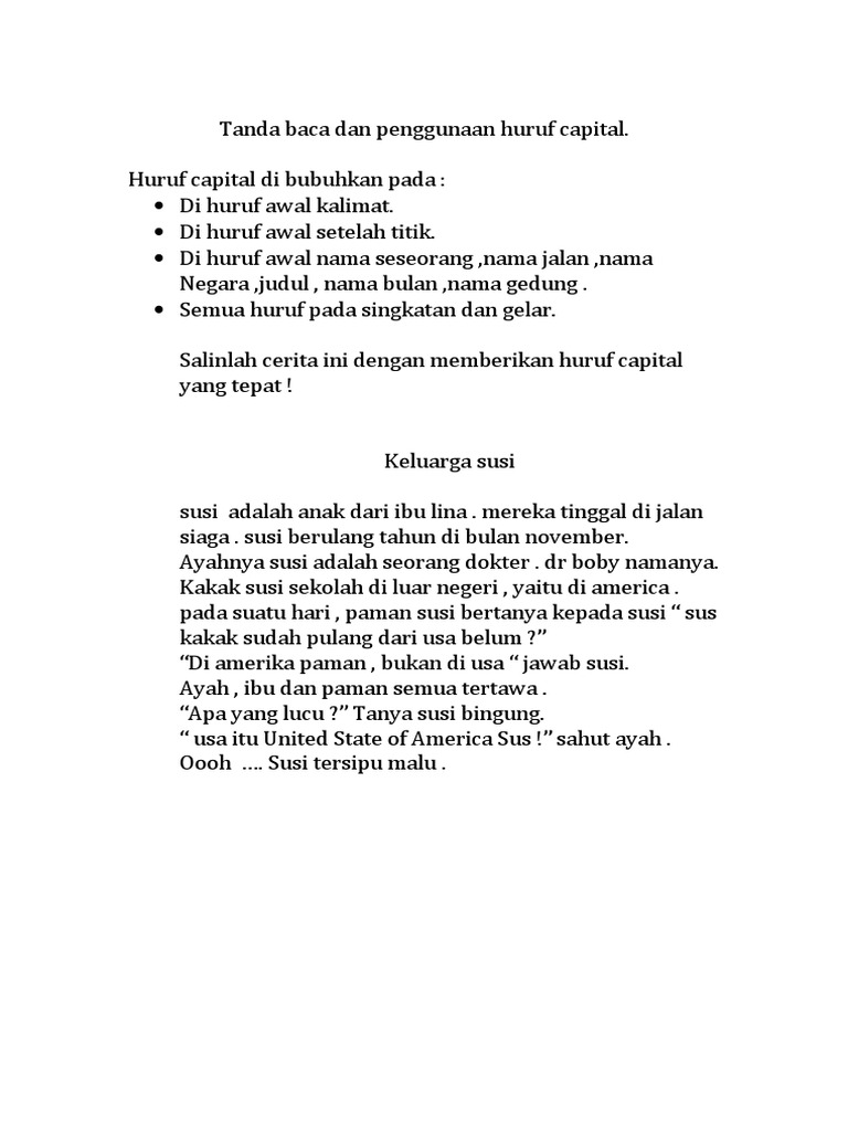 Tanda Baca Dan Penggunaan Huruf Capital | PDF