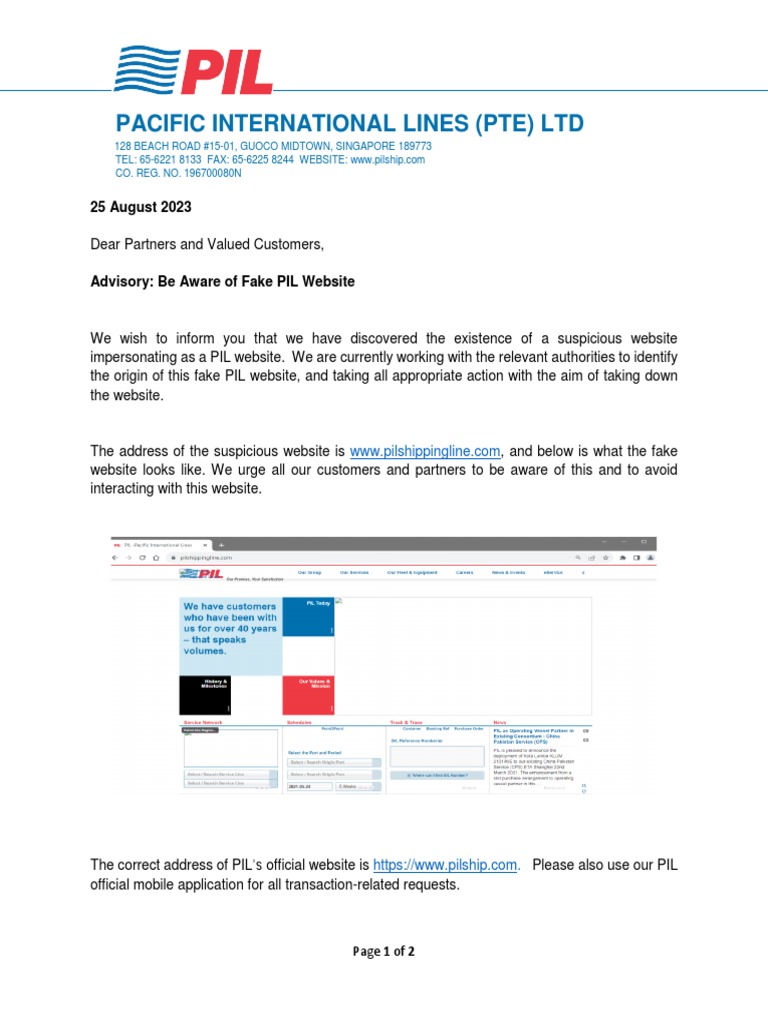 Advisory Impersonation of PIL Website (Final) | PDF
