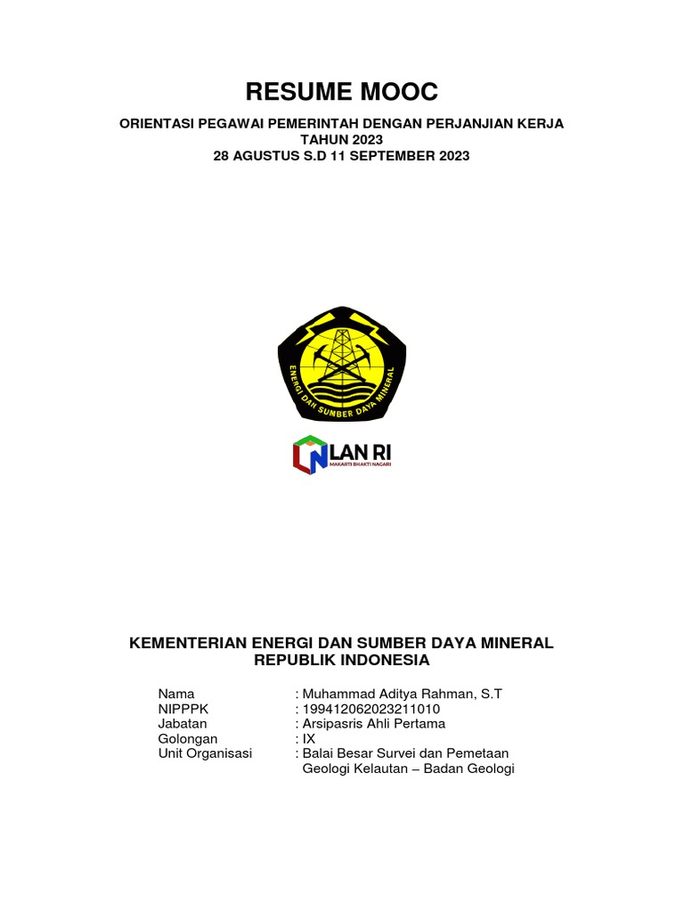 Resume Mooc - M Aditya Rahman - Orientasi PPPK 2023 | PDF