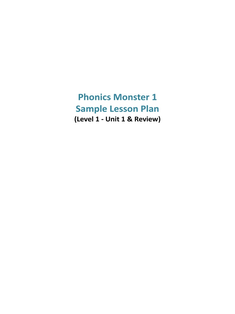 Lv1 - Sample Lesson Plan - English, Phonics | PDF | Phonics | Flashcard