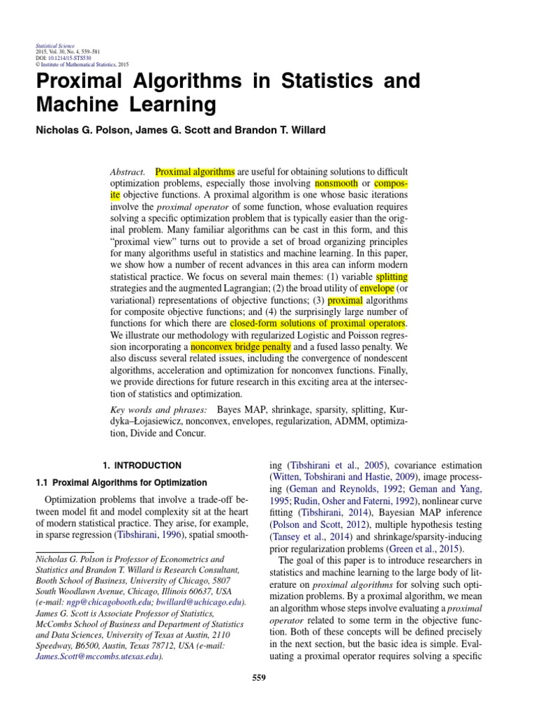 Proximal Algorithms In Statistics And Machine Learning Pdf