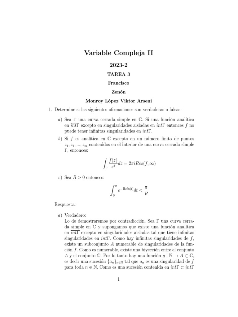 Tareas de Variable II | PDF | Integral | Análisis