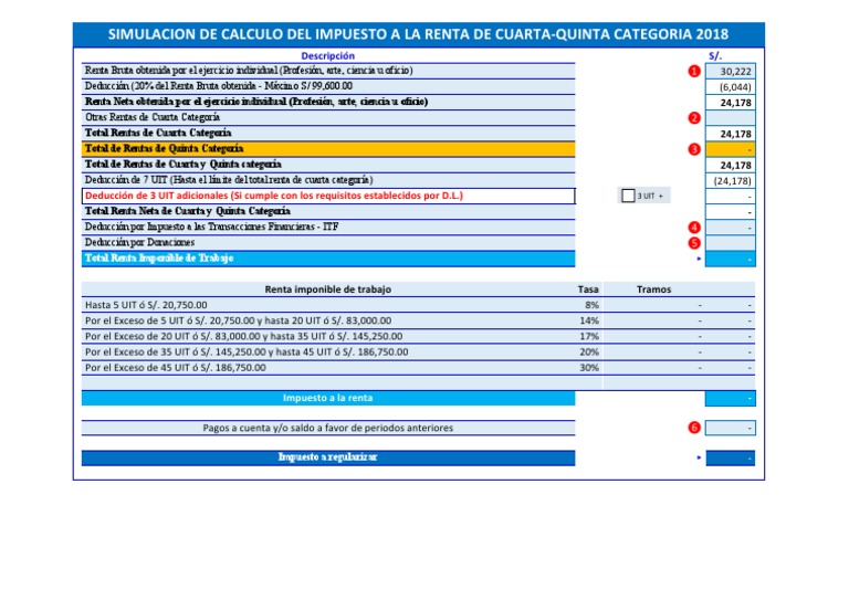 Simulacion de Calculo Del Impuesto A La Renta de Cuarta | PDF ...
