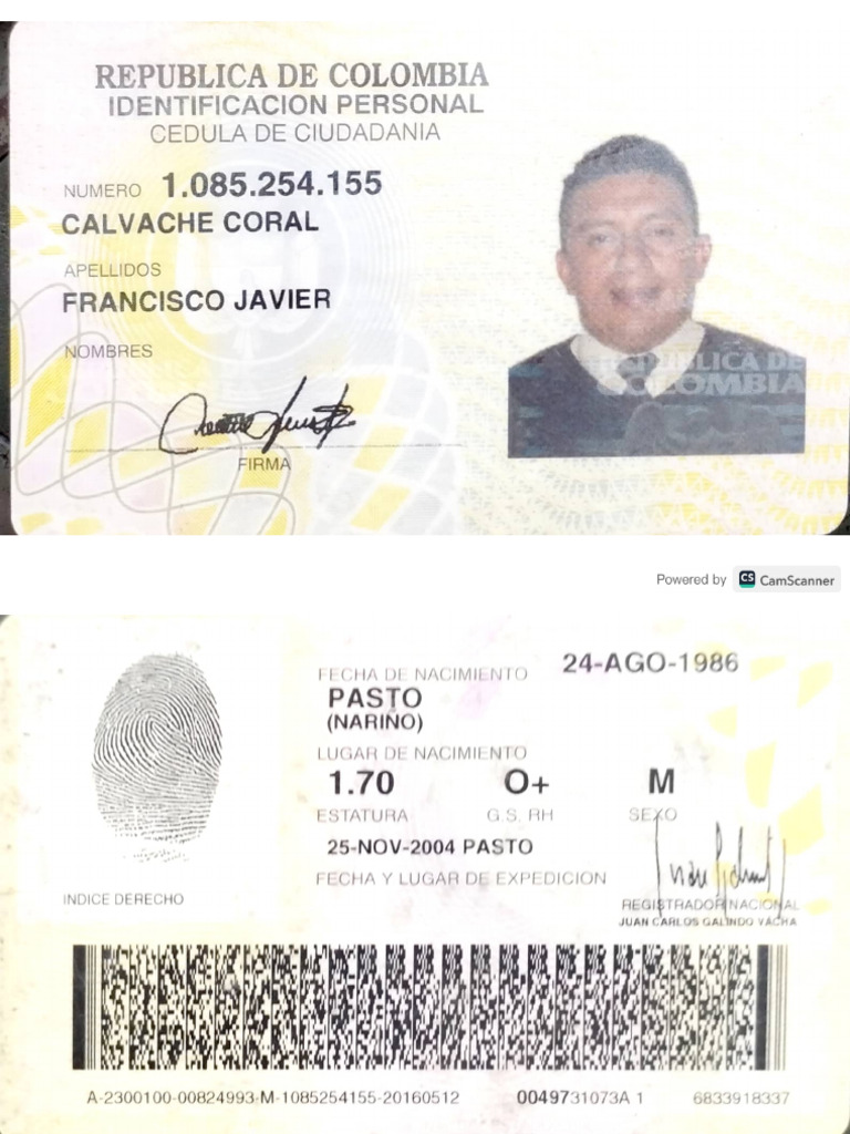 Cédula Francisco Calvache | PDF