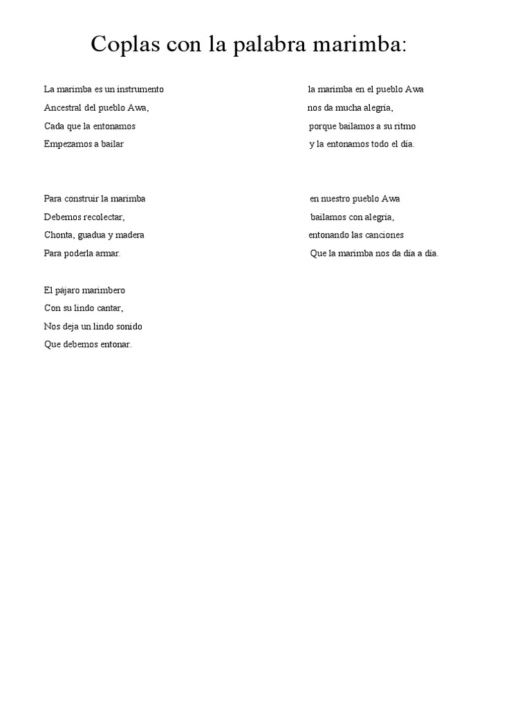 Coplas Con Marimba (Eduin) | PDF