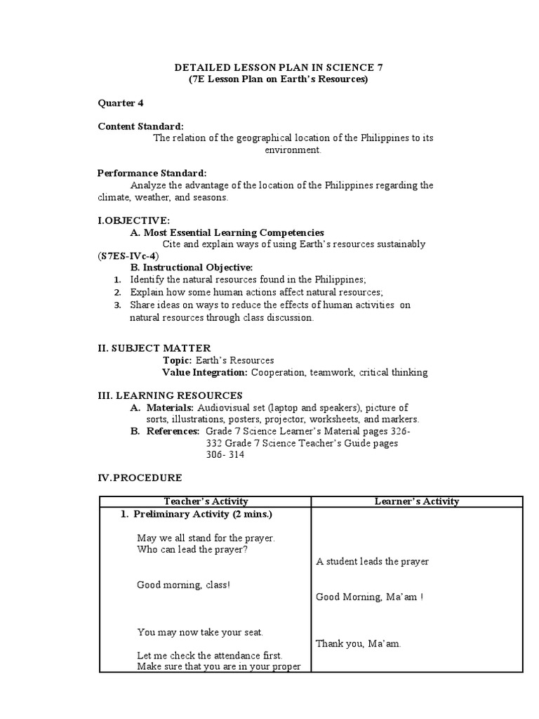 Lesson Plan - Natural Resources | PDF | Energy Development | Fossil Fuels