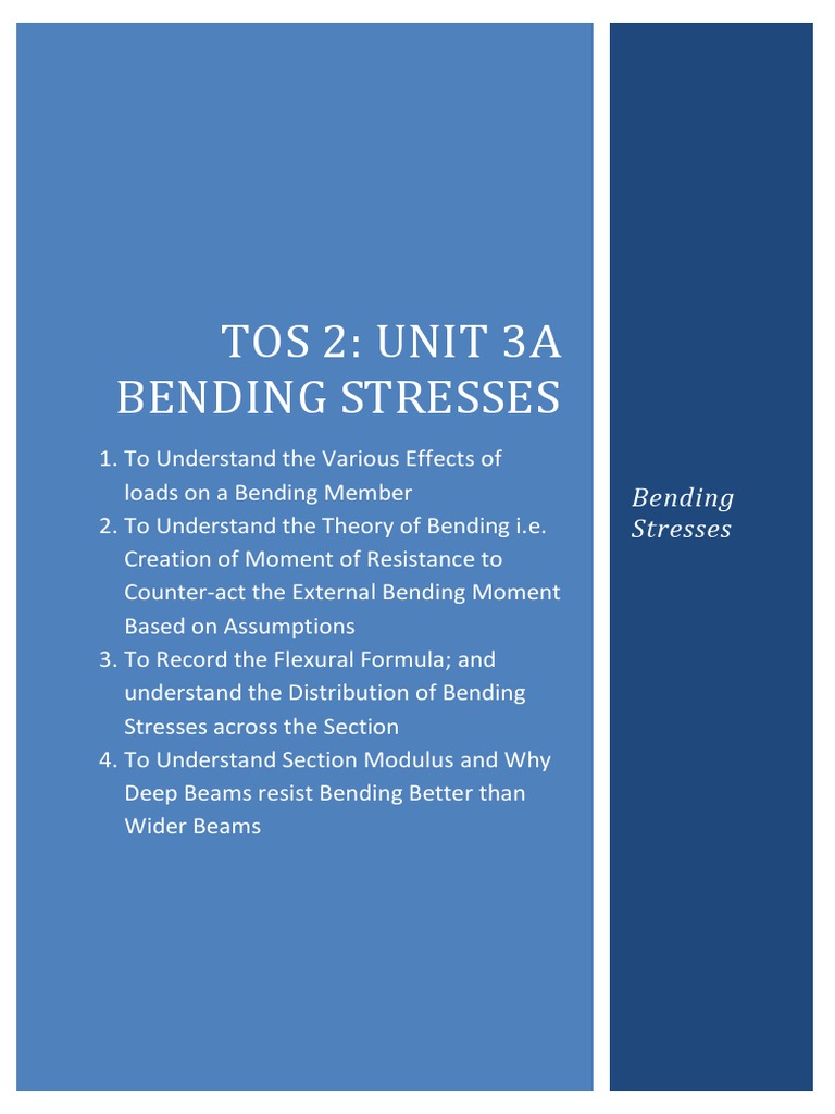 Unit 3a Spanning Members - Beams - Bending Stresses | PDF | Bending ...