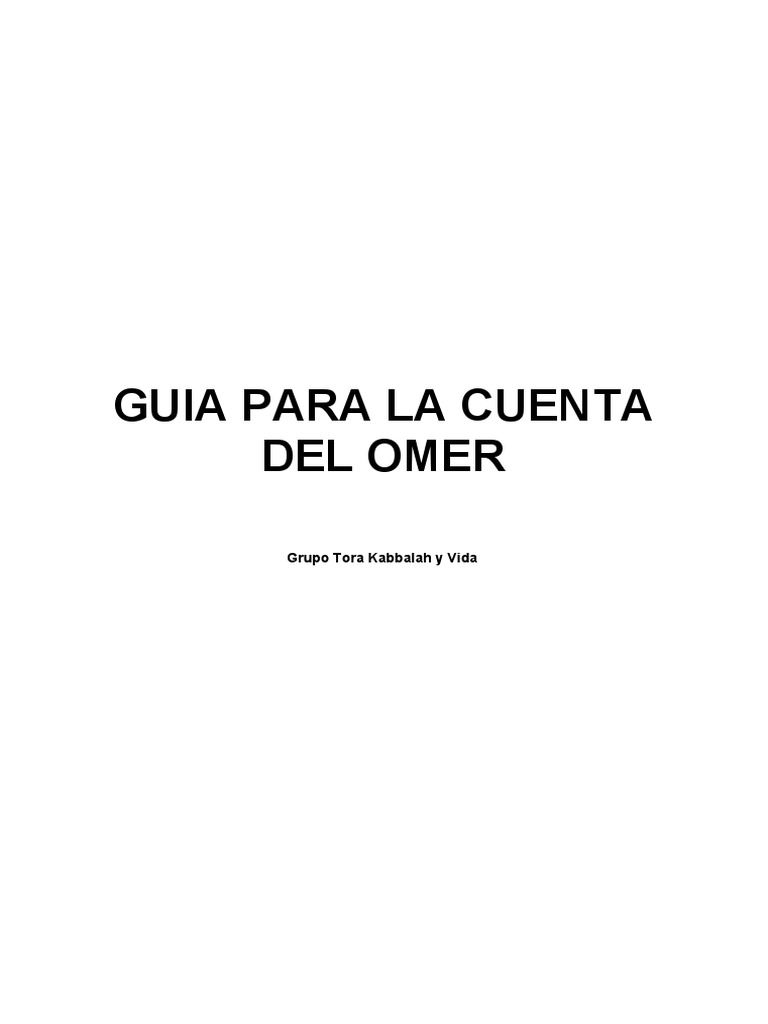 Guia Cuenta Del Omer | PDF | Amor