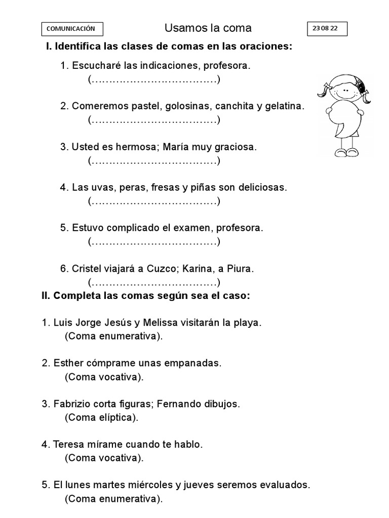 Clases y Uso de la Coma en Oraciones | PDF