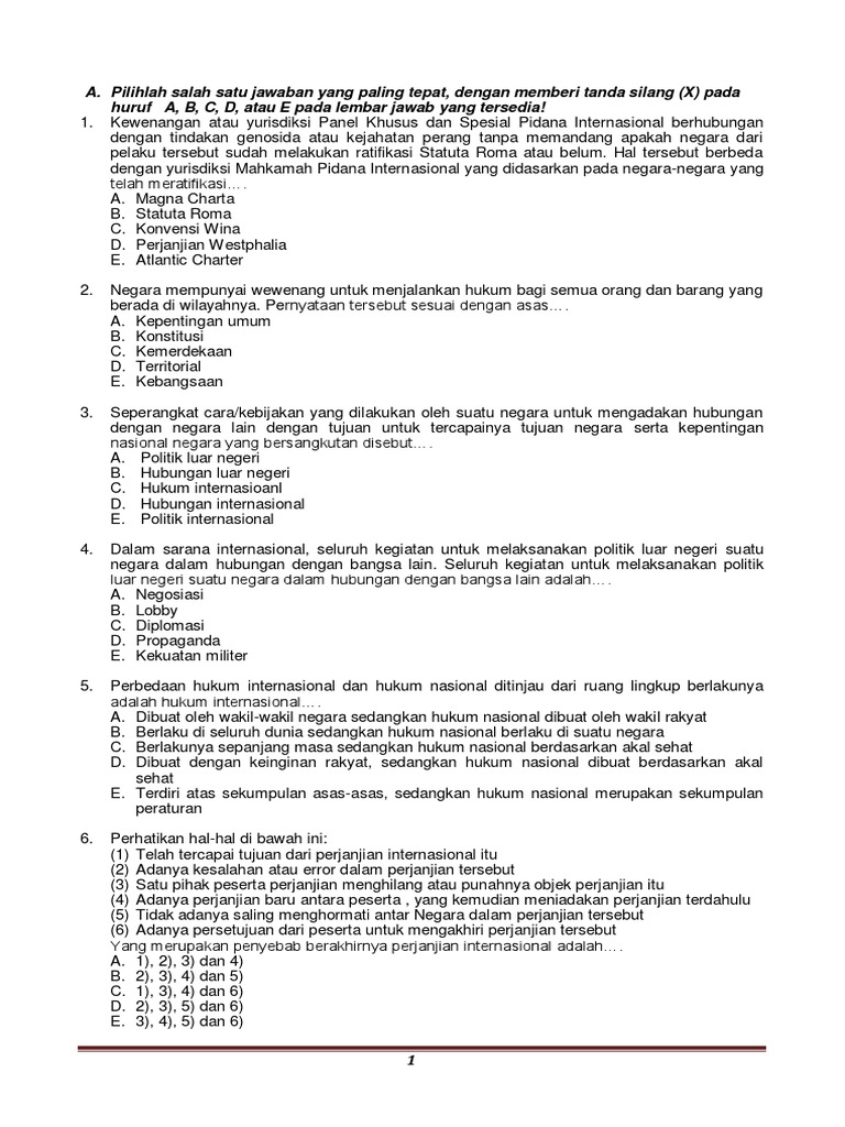 Latihan Psat PPKN Kelas Xi 2023 | PDF | Politik