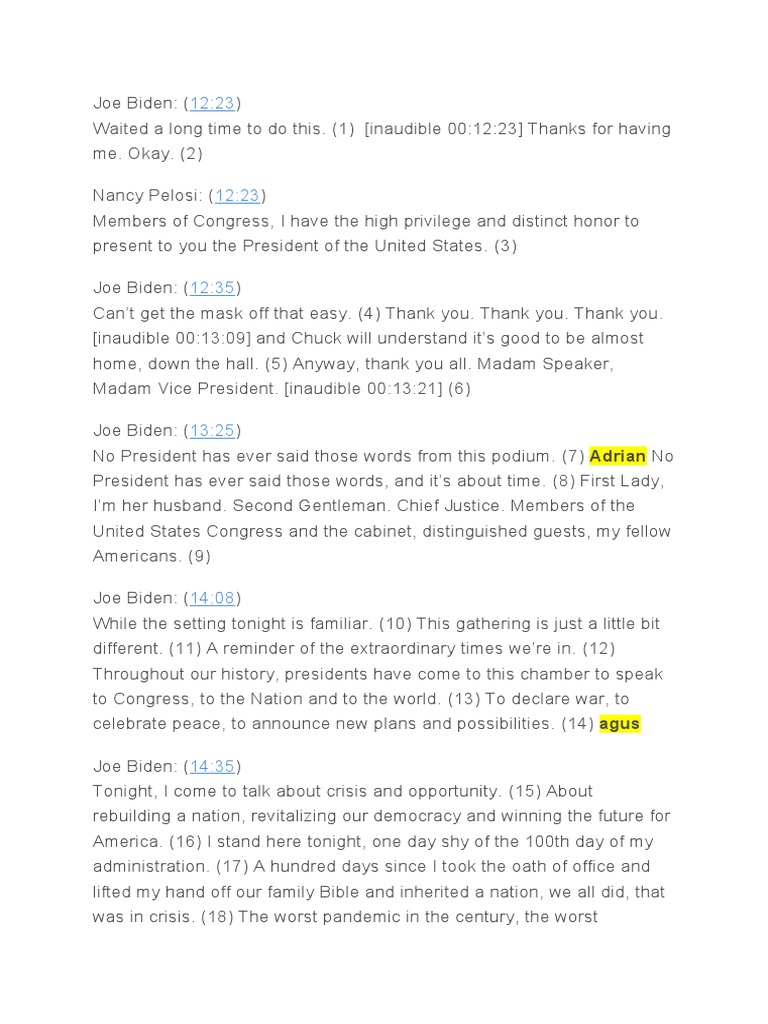 Biden's Speech | PDF | Taxes | Medicare (United States)
