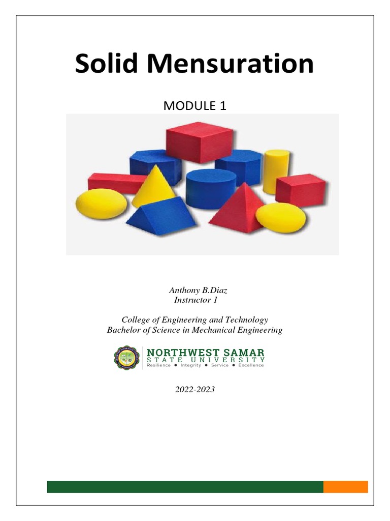Solid Mensuration Module 1 | PDF | Art