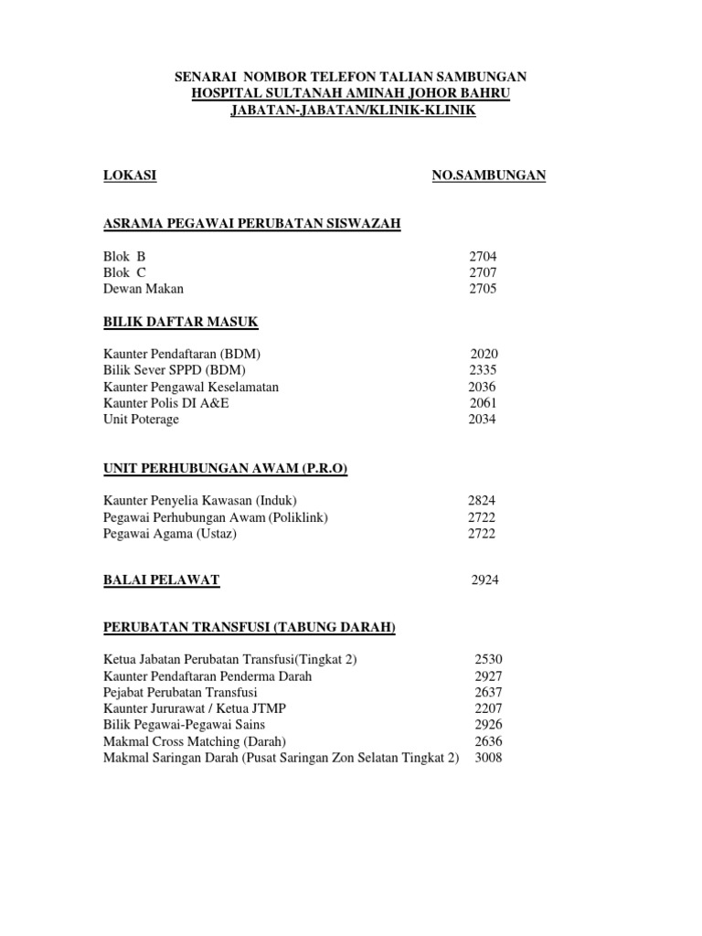 Sambungan Line Hsa | PDF