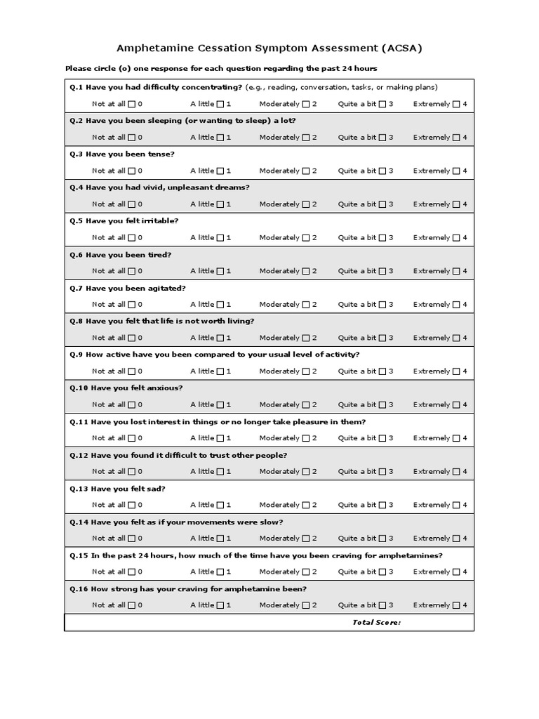 ACSA Tool | PDF | Abnormal Psychology | Medical Specialties