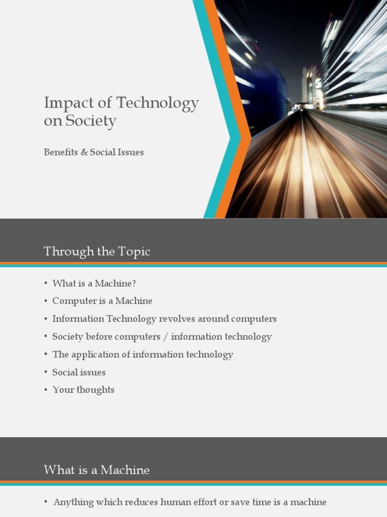 Technology's Impact on Society: Benefits & Issues | PDF | Computer ...