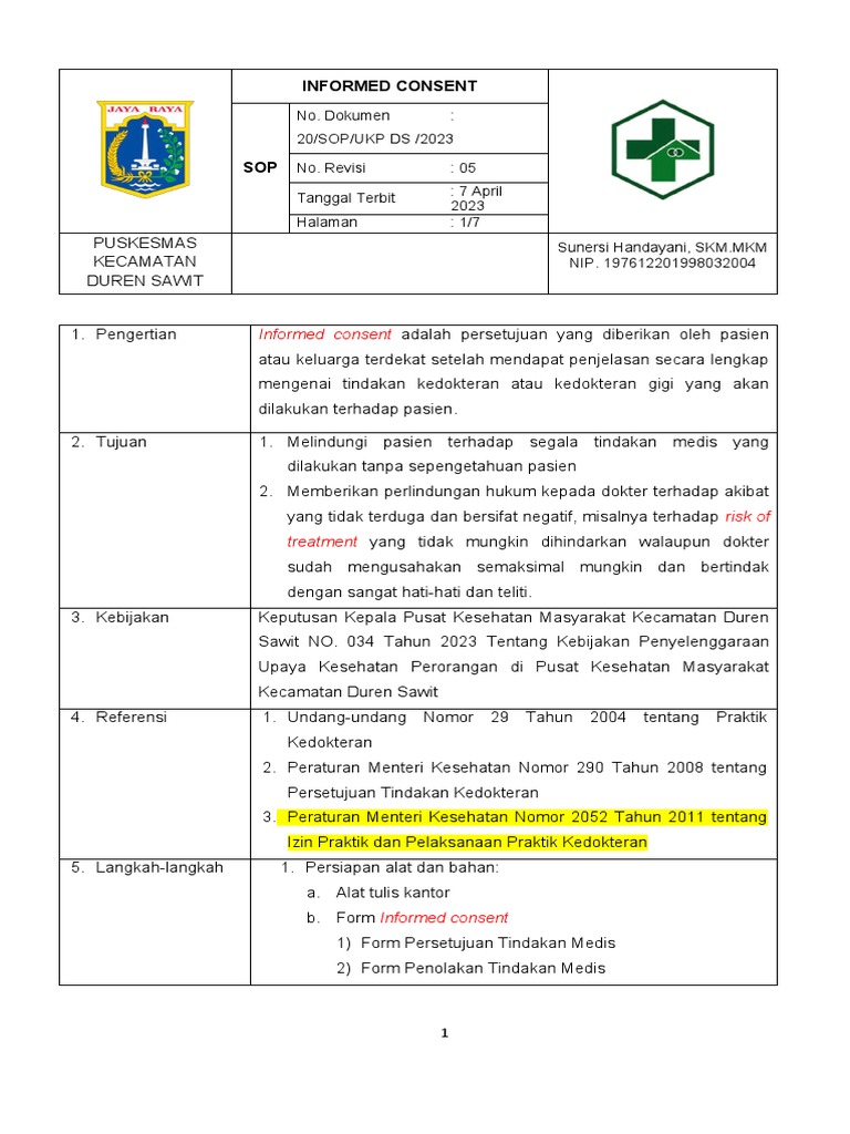 SOP INFORMED CONSENT_rev | PDF