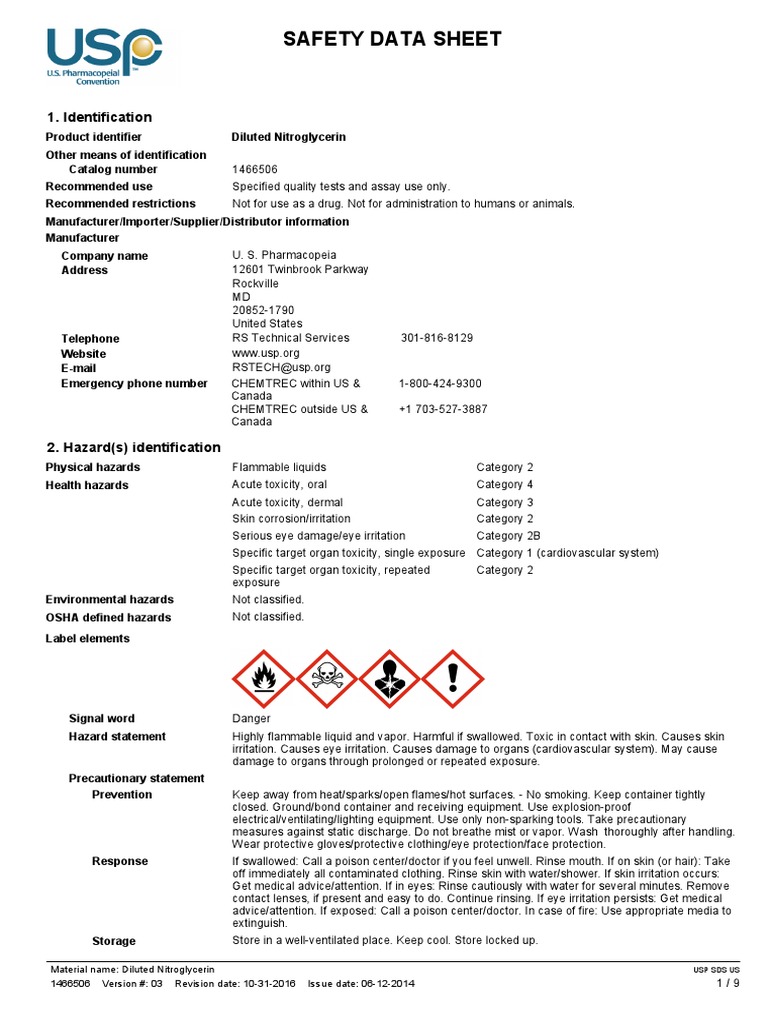 Msds Glycerin | Download Free PDF | Toxicity | Personal Protective Equipment