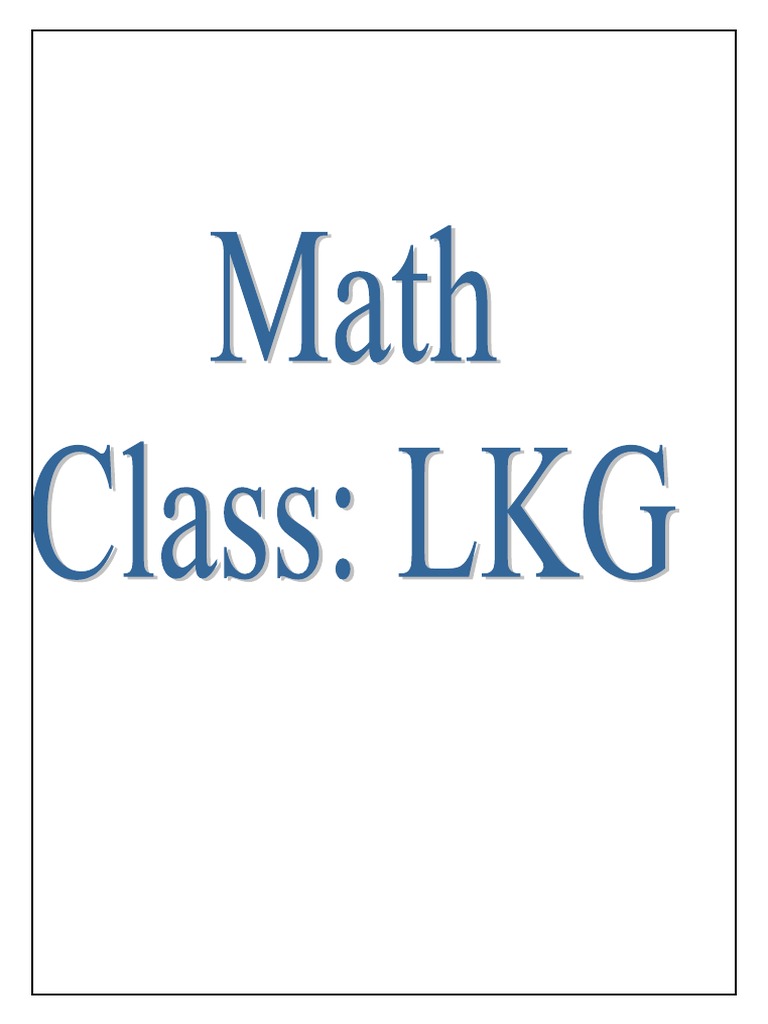 Math Annual Question Papers From LKG To III Final | PDF