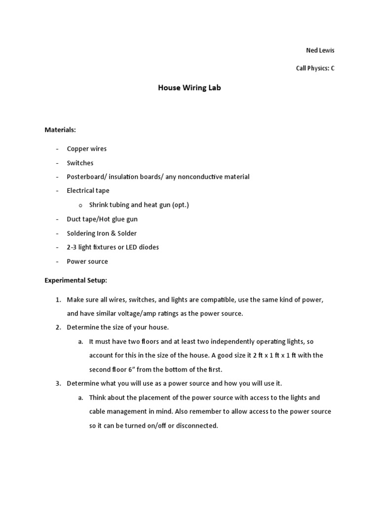 House Wiring Lab | PDF