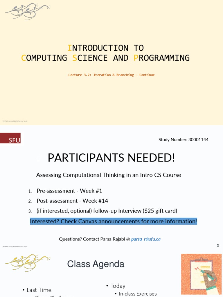 SFU CMPT120 Lecture 3.2-After-Large | PDF | Computer Engineering | Information Technology