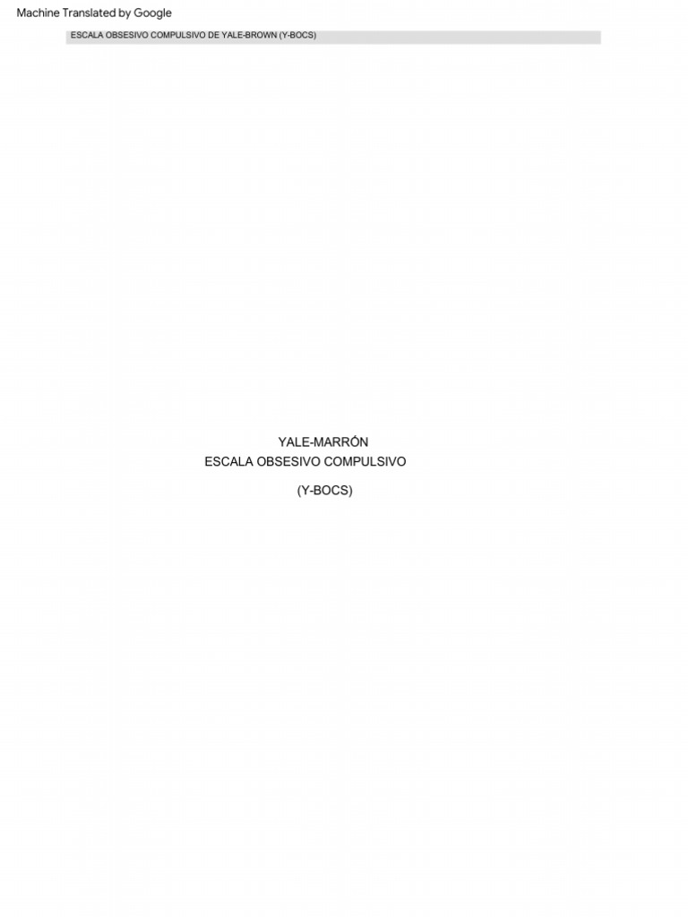 Ybocs PDF Yale Brown | PDF