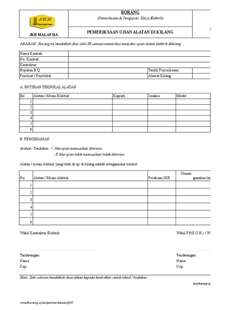 Pdfcoffee.com Borang Ujian Jkr PDF Free | PDF