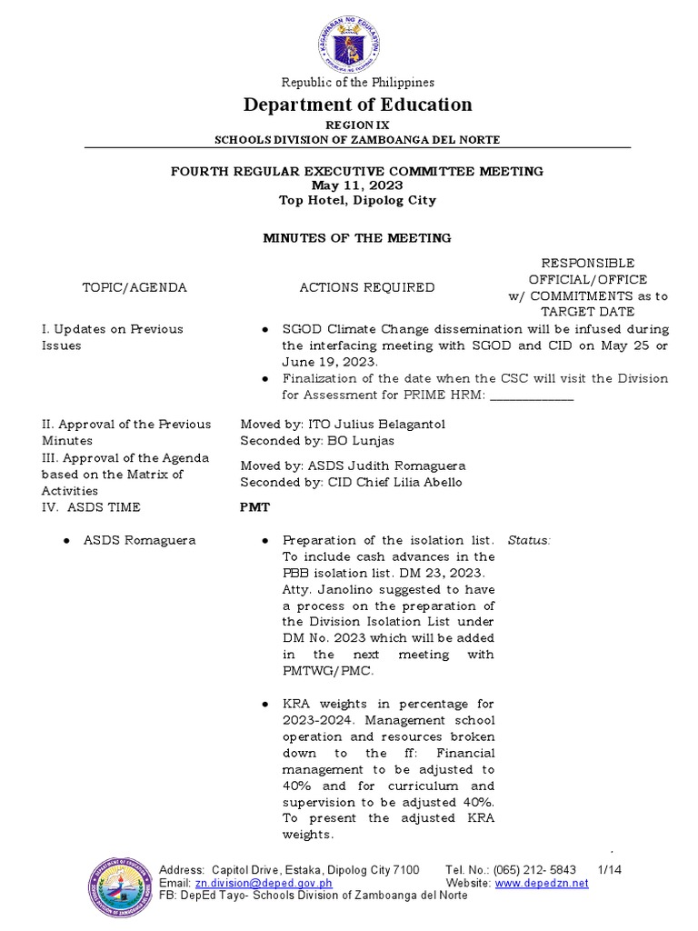 2023-4th Execom Meeting | PDF