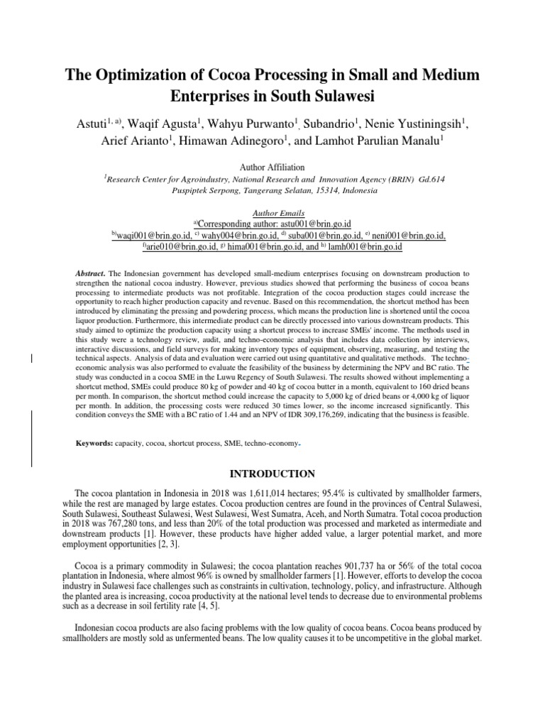 AIP Paper - Cocoa (Accepted) | PDF | Audit | Cocoa Bean