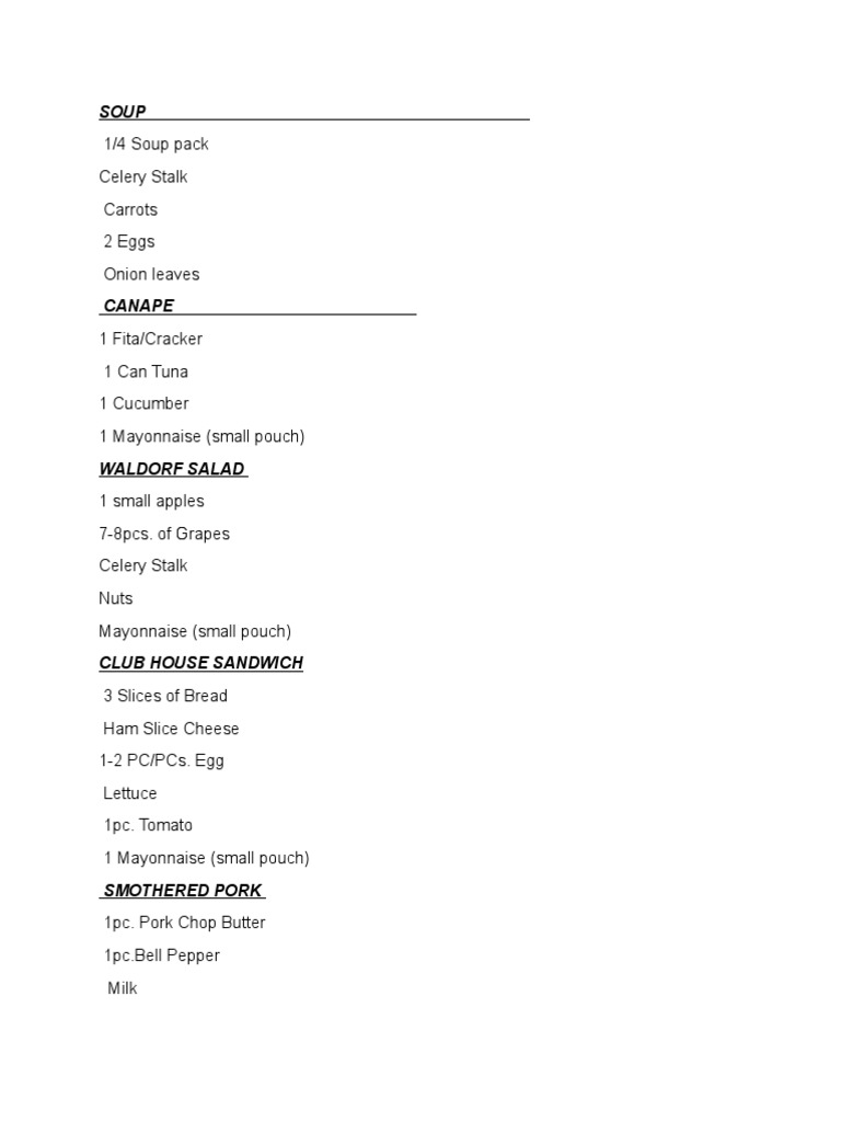 Recipes Assessment | PDF