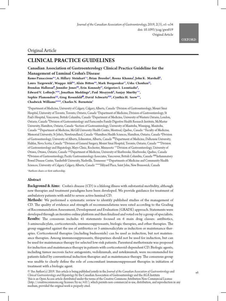 Canadian Association of Gastroenterology Clinical Practice Guideline ...